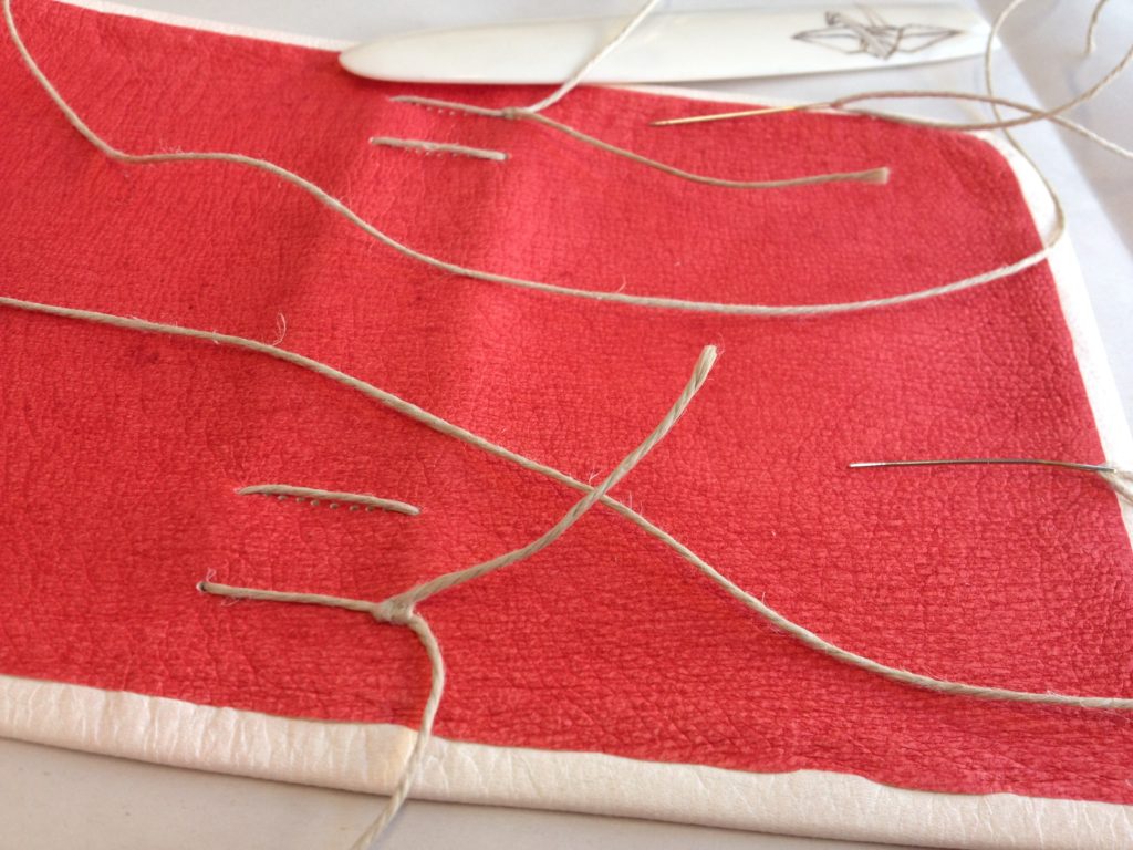 12th century English limp tawed skin binding model – Cécilia Duminuco